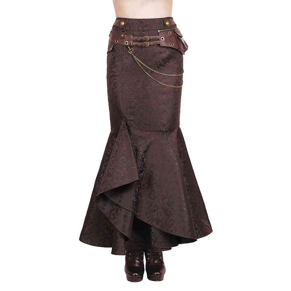 Attitude Corsets Attitude Corsets - Lilja Maxi Long Skirt - Brown | Att